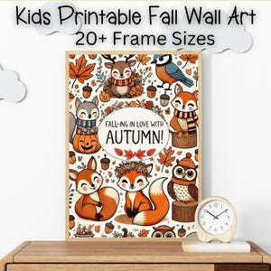 Fall Wall Art Printable for Kids, Nursery Wall Decor, Fall Classroom ...