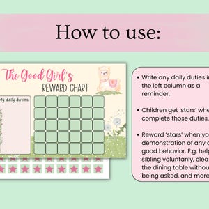 Daily Chore Chart Printable, Pastel Reward Chart, Good Behavior Chart ...
