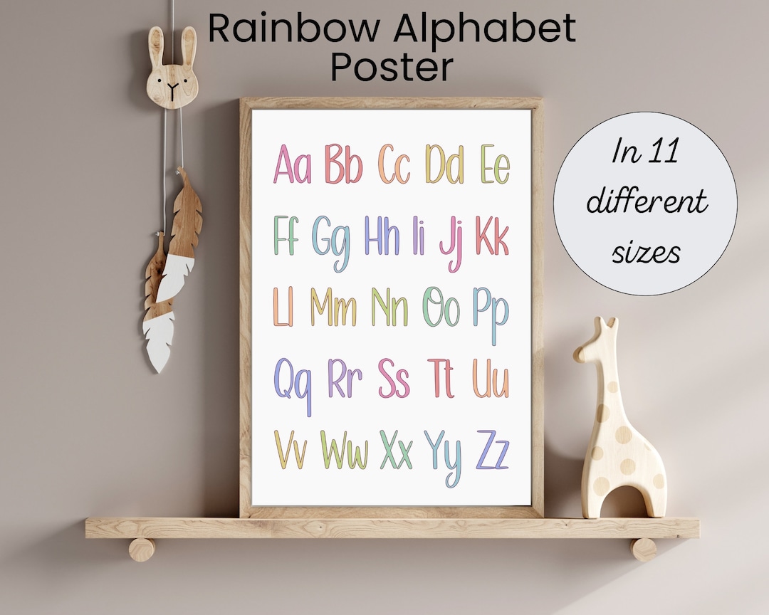 Rainbow Alphabet Poster, ABC Poster, Educational Posters, ABC Print ...
