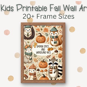Fall Wall Art Printable for Kids, Nursery Wall Decor, Fall Classroom ...