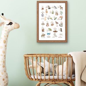 Woodland Alphabet Poster, Preschool ABC Chart, Animal Alphabet Letters ...