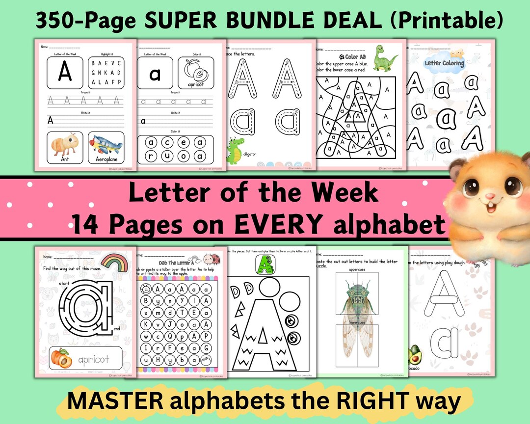 Letter of the Week Worksheets Printable, Alphabet Busy Book, Learning ...