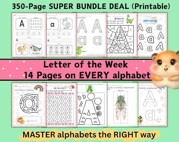 Letter of the Week Worksheets Printable, Alphabet Busy Book, Learning ...