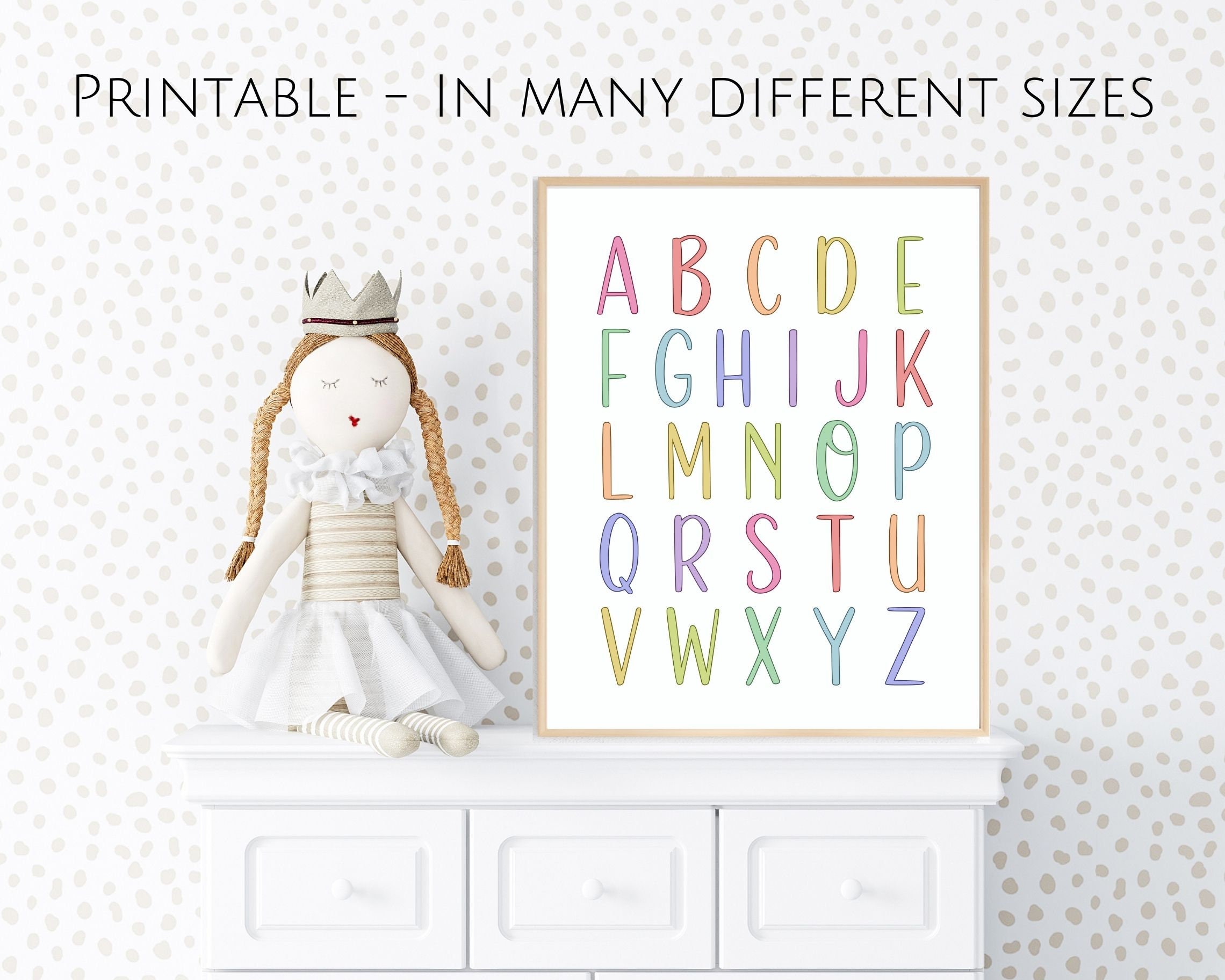 Rainbow Alphabet Poster, ABC Poster, Educational Posters, ABC Print ...