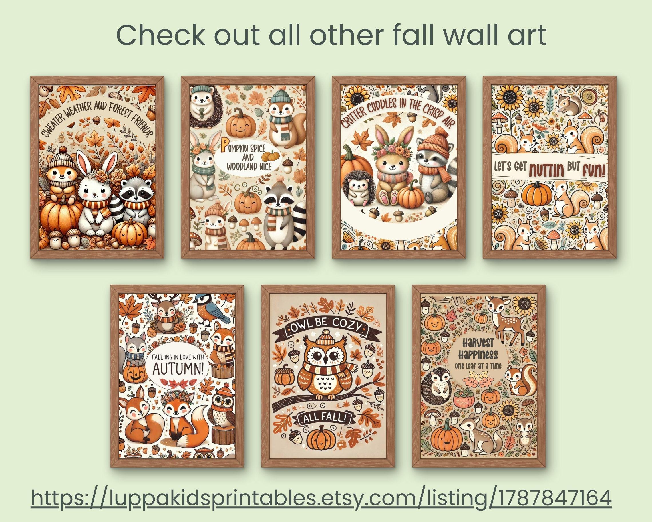 Fall Wall Art Printable for Kids, Nursery Wall Decor, Fall Classroom ...