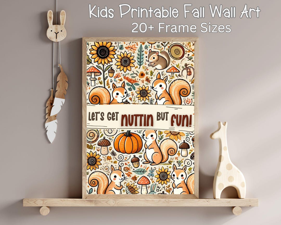 Fall Wall Art Printable for Kids, Nursery Wall Decor, Fall Classroom ...
