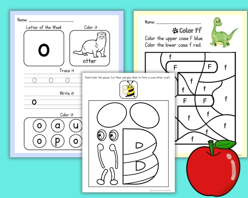 Letter of the Week Worksheets Printable, Alphabet Busy Book, Learning ...