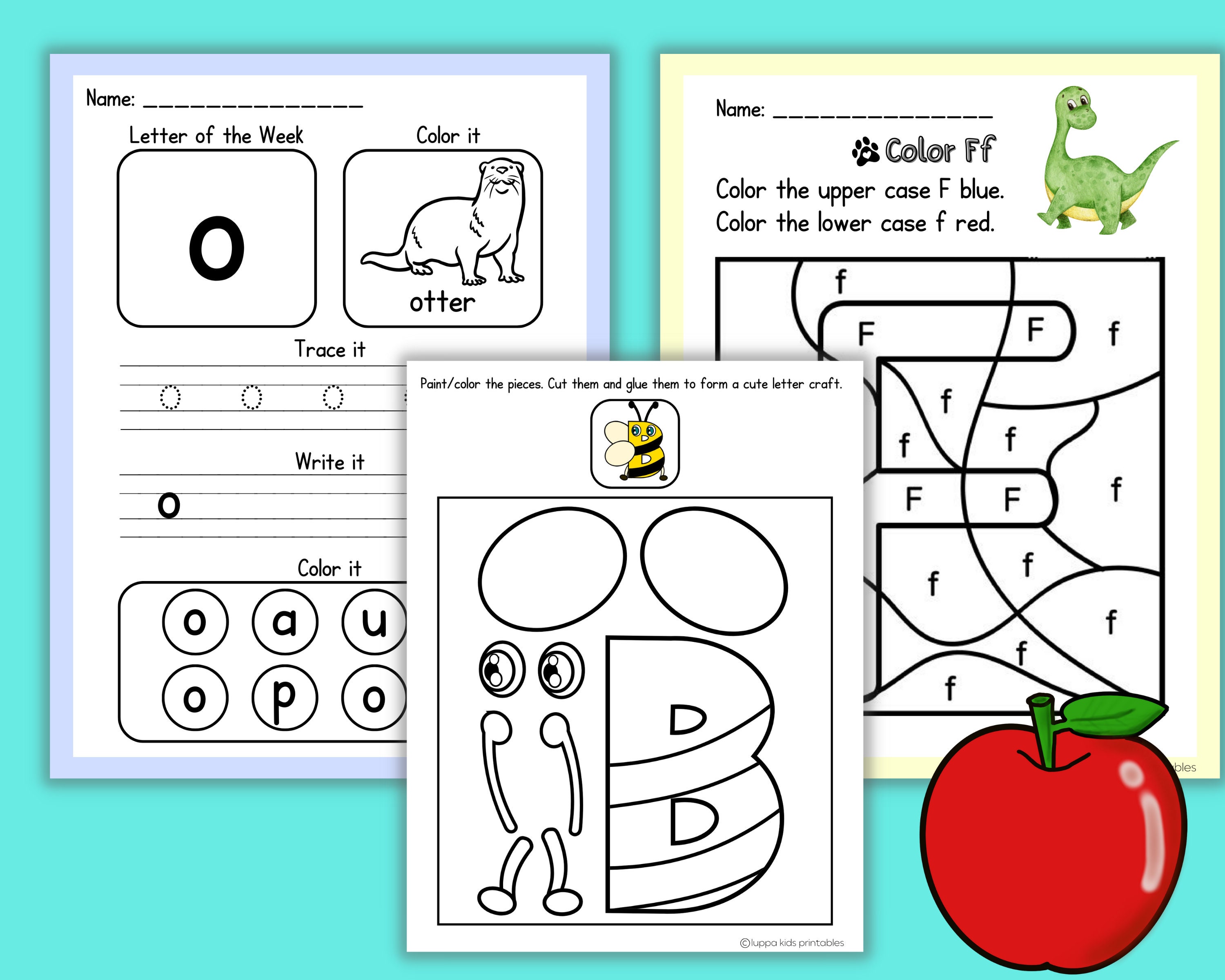 Letter of the Week Worksheets Printable, Alphabet Busy Book, Learning ...