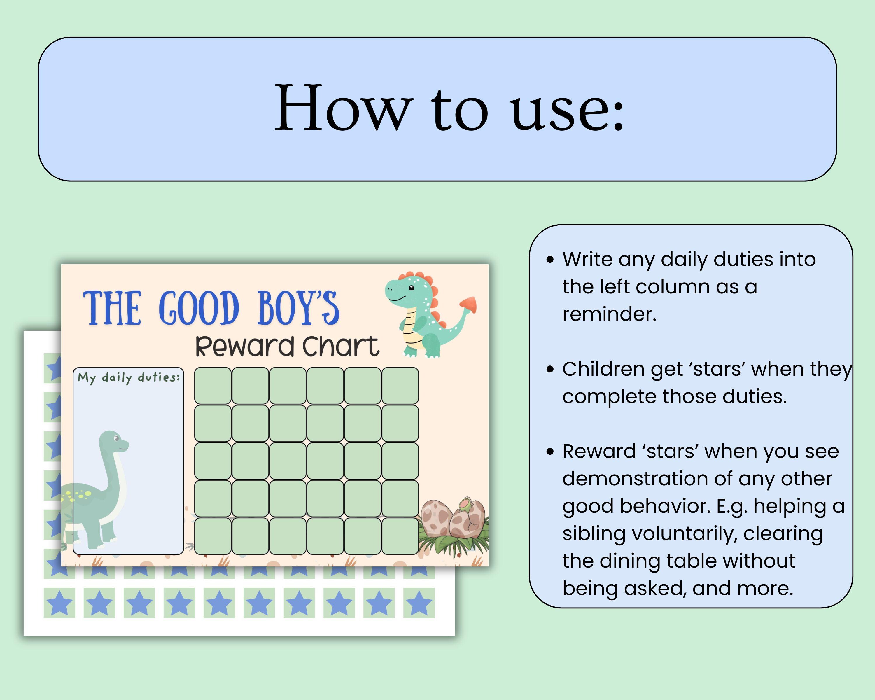 Daily Chore Chart Printable, Pastel Reward Chart, Good Behavior Chart ...