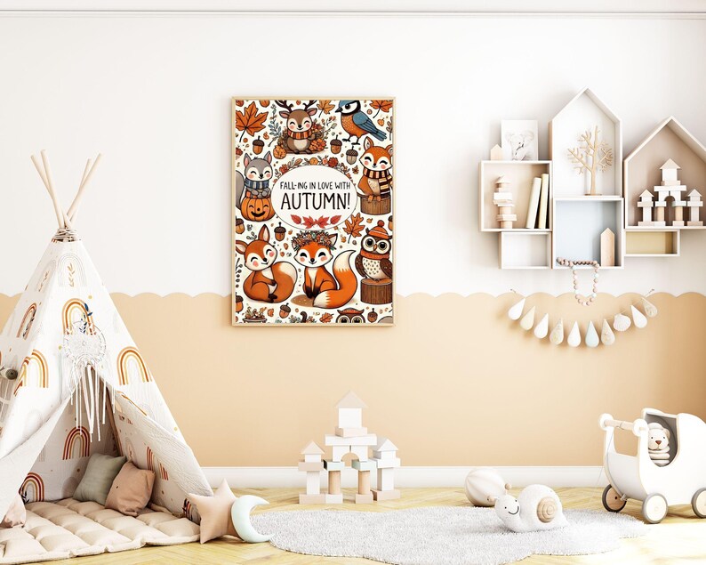 Fall Wall Art Printable for Kids, Nursery Wall Decor, Fall Classroom ...