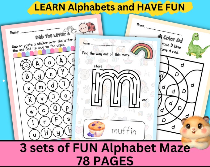 Letter of the Week Worksheets Printable, Alphabet Busy Book, Learning ...