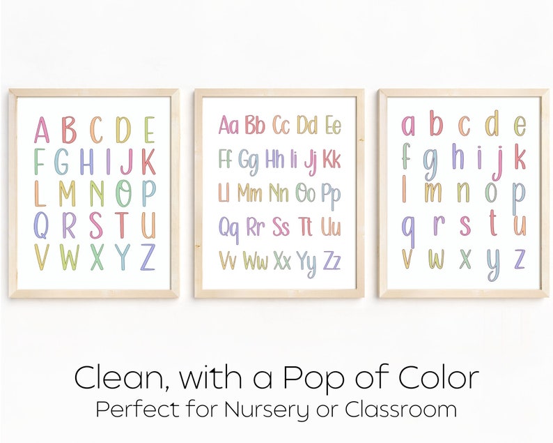 Rainbow Alphabet Poster, ABC Poster, Educational Posters, ABC Print ...