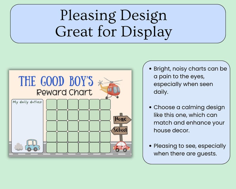 Daily Chore Chart Printable, Pastel Reward Chart, Good Behavior Chart ...
