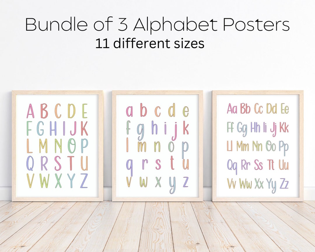 Rainbow Alphabet Poster, ABC Poster, Educational Posters, ABC Print ...