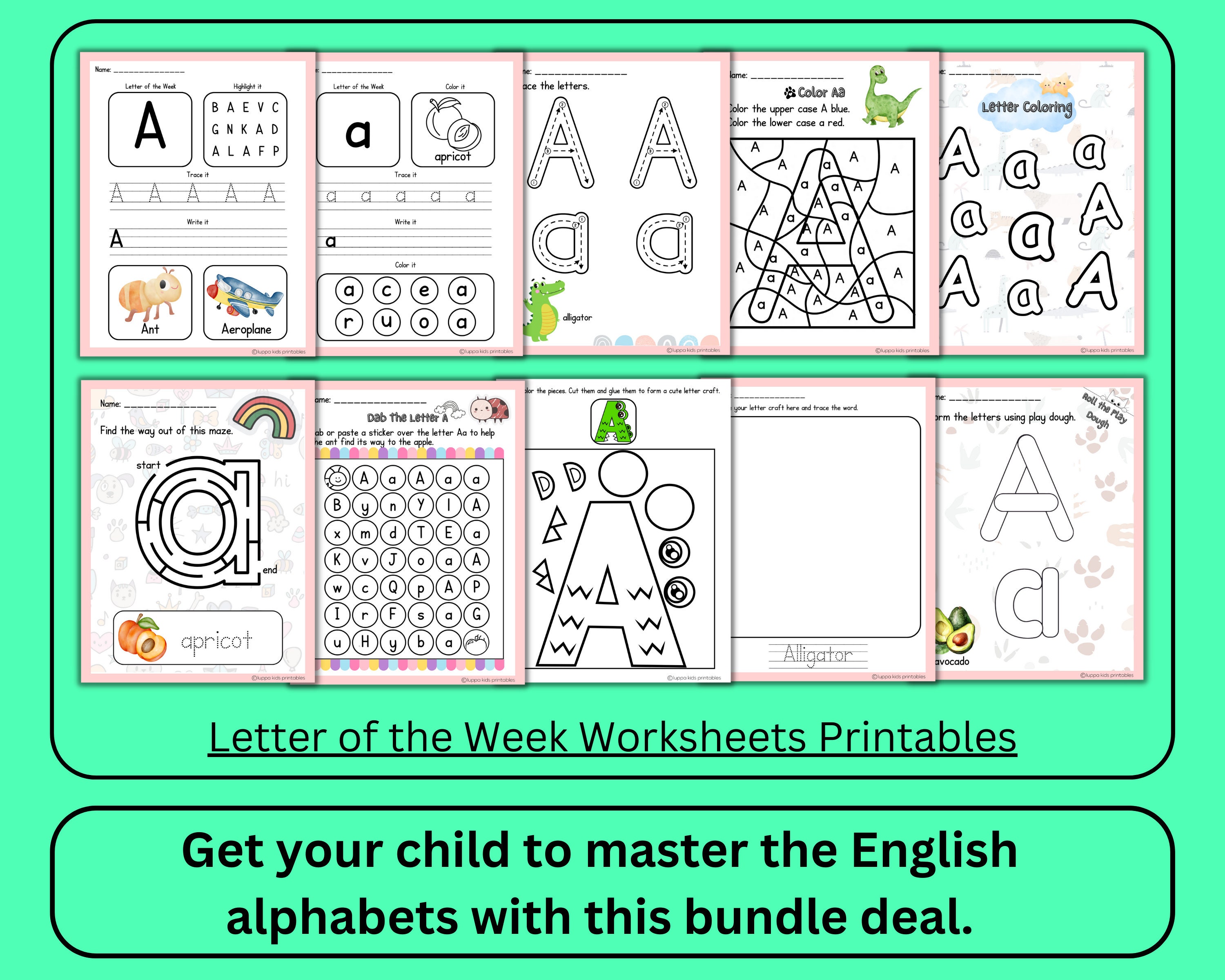Preschool Printables Alphabet Play Doh Mats Printable Toddler ...