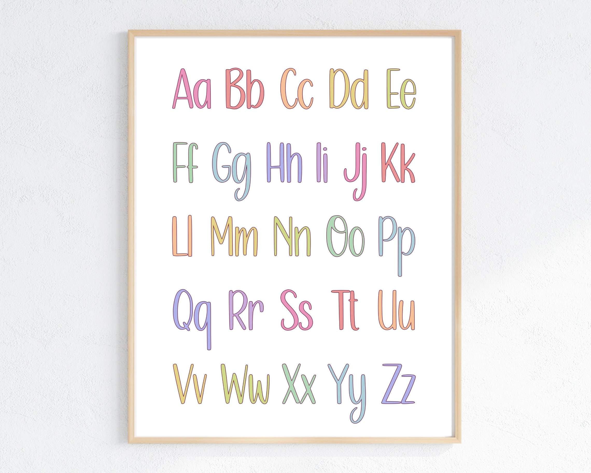 Rainbow Alphabet Poster, ABC Poster, Educational Posters, ABC Print ...