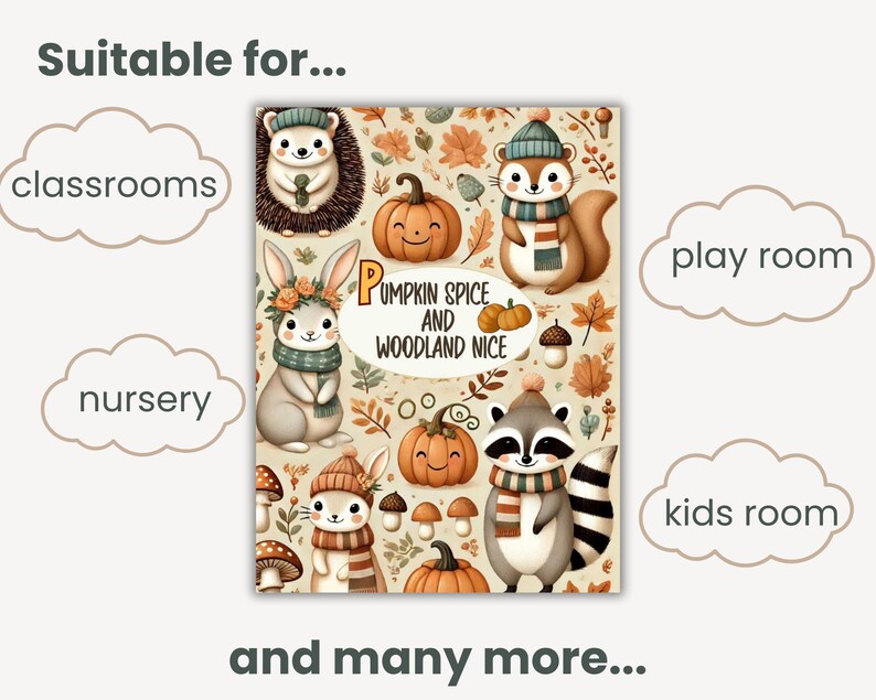 Fall Wall Art Printable for Kids, Nursery Wall Decor, Fall Classroom ...