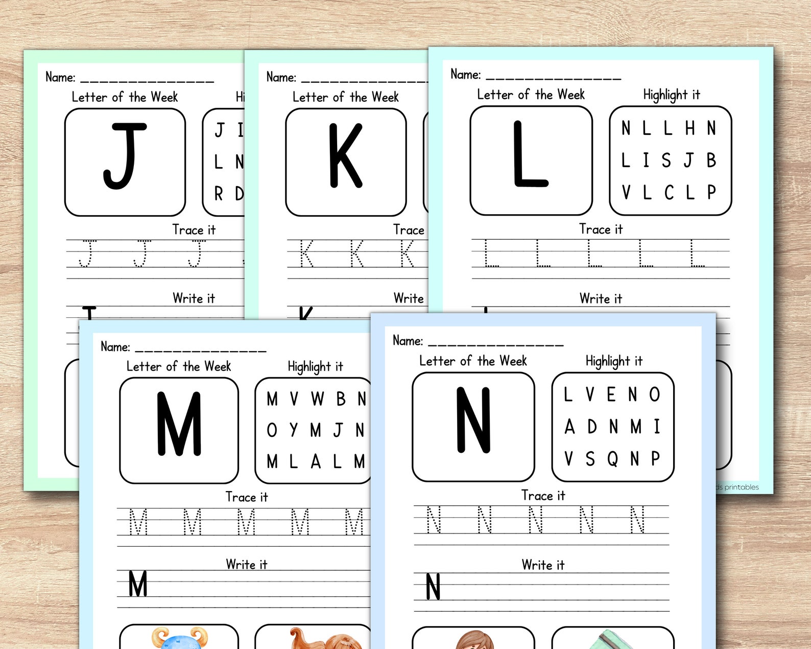 Printable Worksheets Alphabet Tracing Kids Preschool Curriculum ...