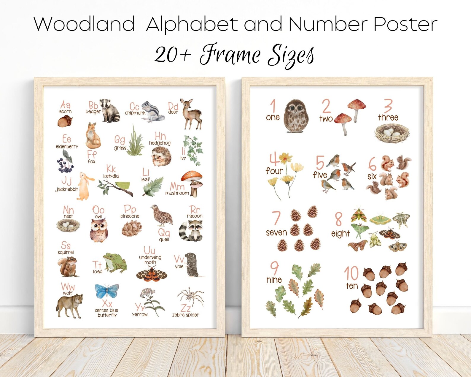 Woodland Alphabet Alphabet Poster Preschool ABC Chart Educational ...