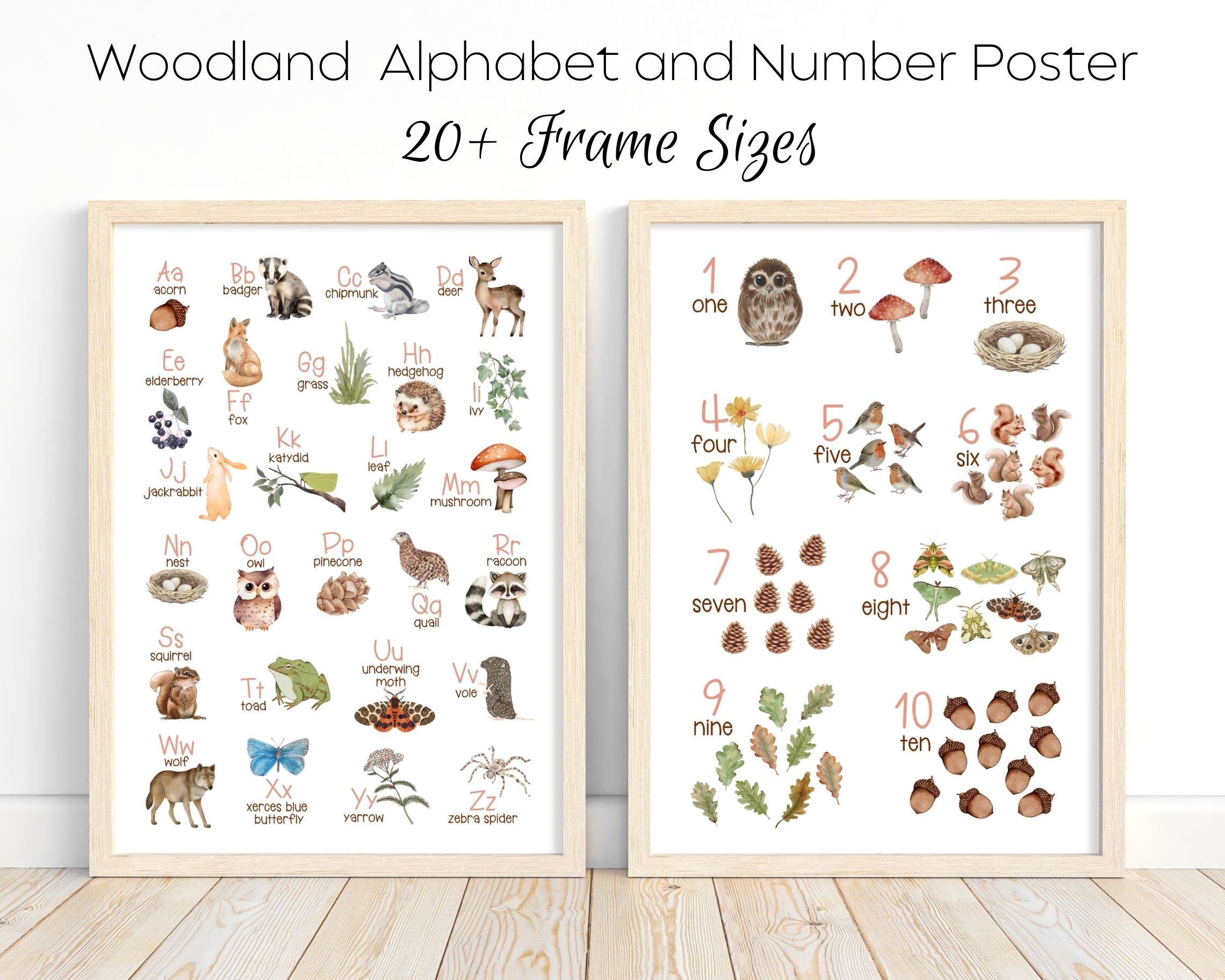 Woodland Alphabet | Alphabet Poster | Preschool ABC Chart | Educational ...