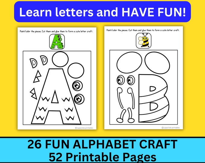 Letter of the Week Worksheets Printable, Alphabet Busy Book, Learning ...