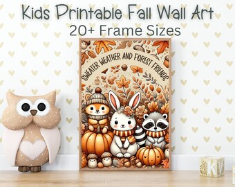 Fall Wall Art Printable for Kids, Nursery Wall Decor, Fall Classroom ...