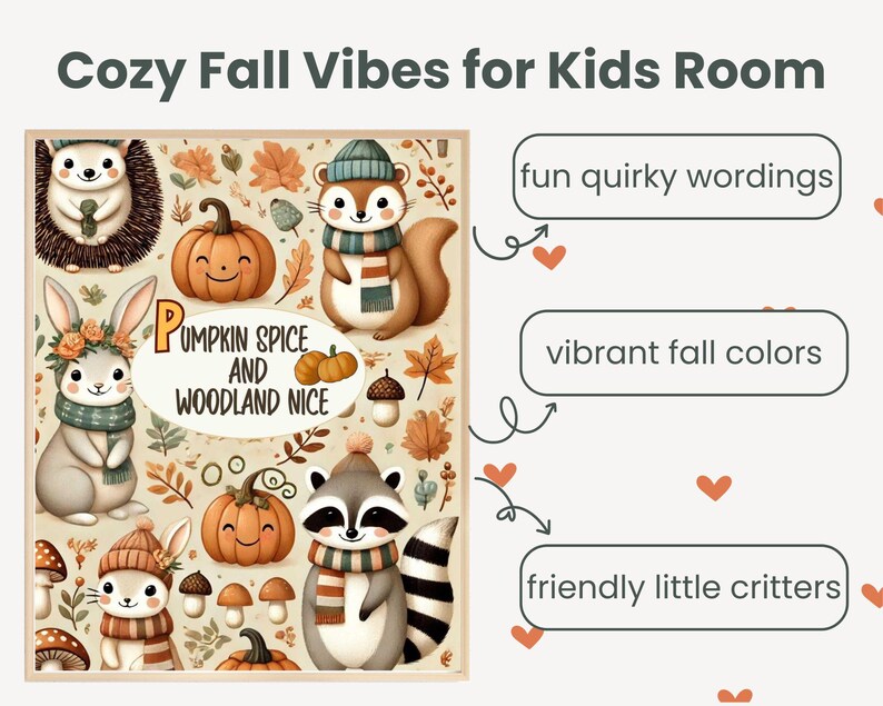 Fall Wall Art Printable for Kids, Nursery Wall Decor, Fall Classroom ...