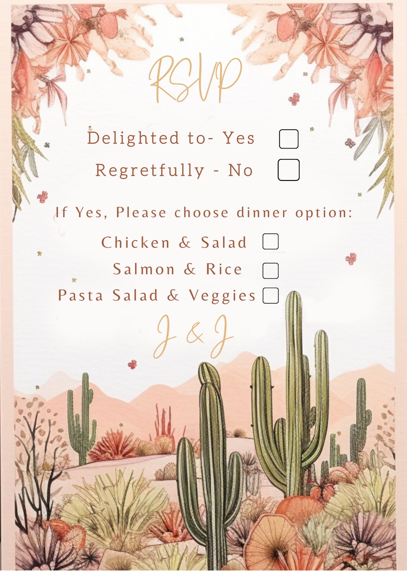 Floral Desert Invite- Digital File - Etsy
