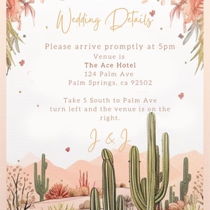 Floral Desert Invite- Digital File - Etsy