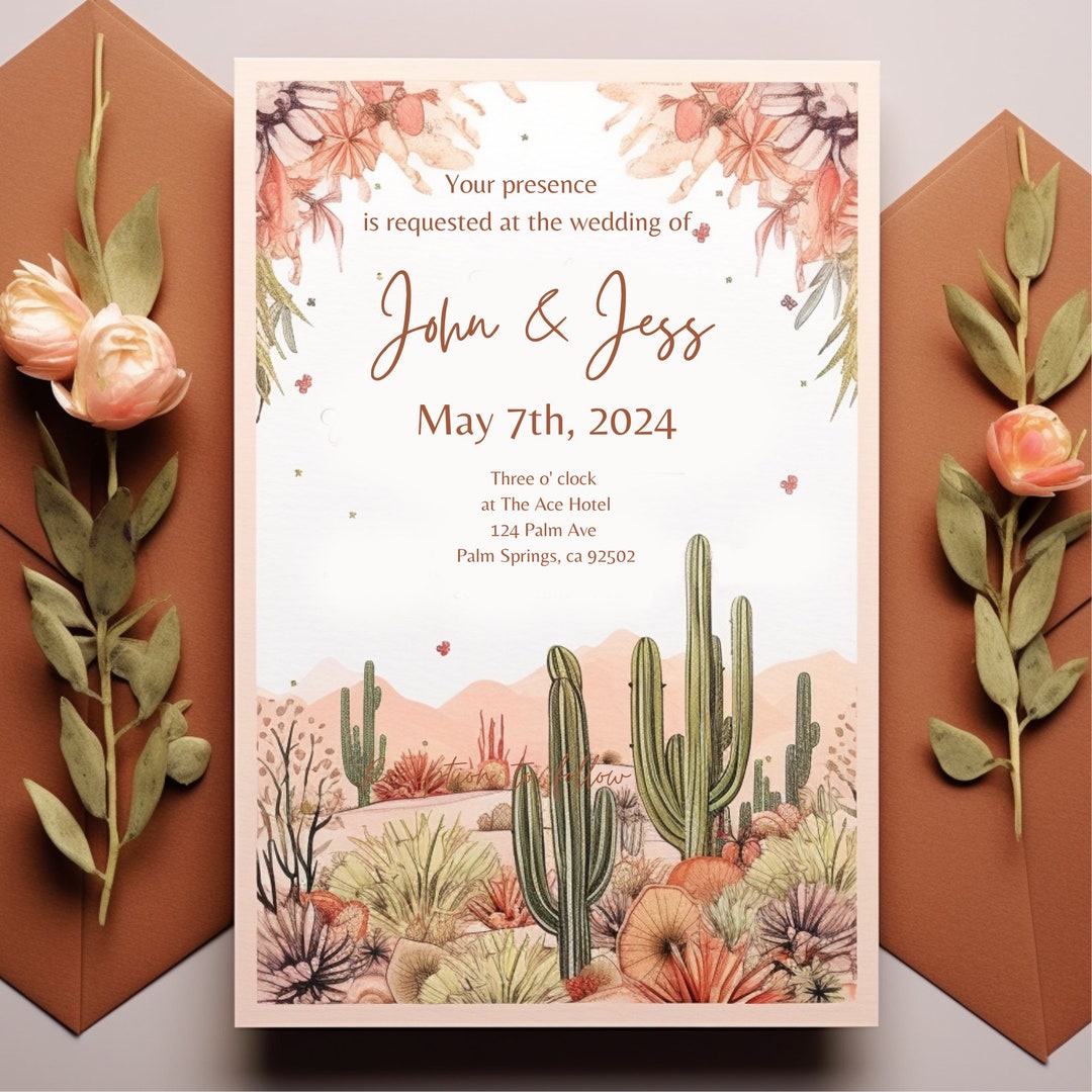 Floral Desert Invite- Digital File - Etsy