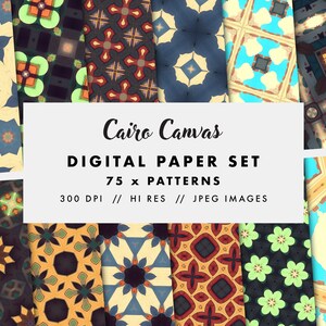 Cairo Canvas 75 Digital Paper Textures, Seamless, Repeating, Boho ...