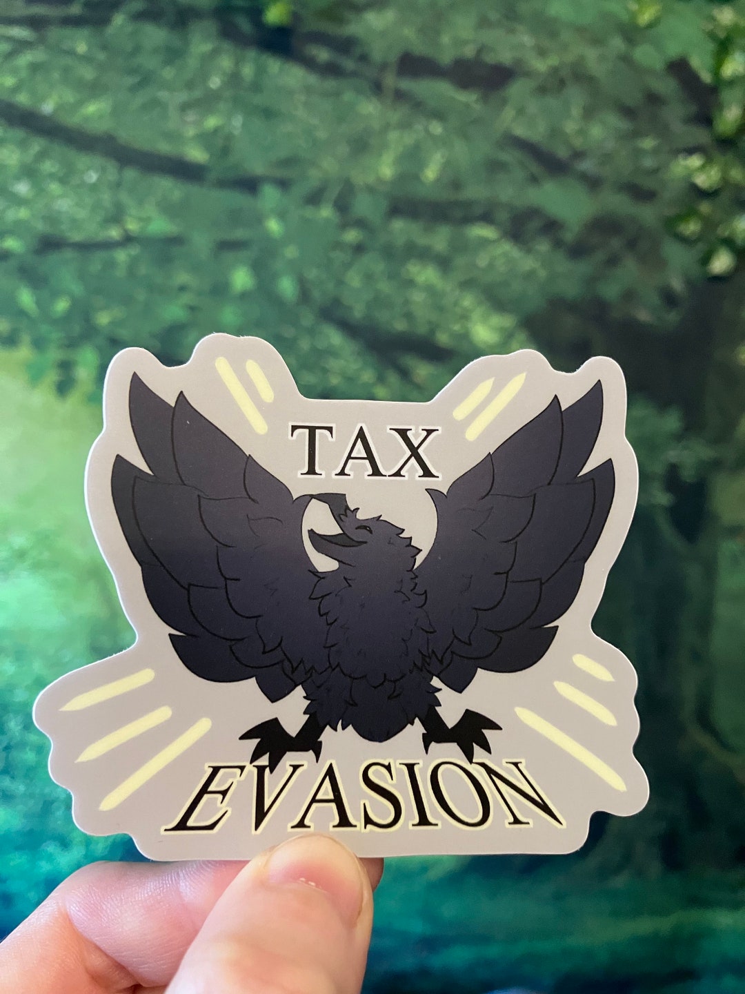 Tax Evasion Crow Matte Sticker | Criminal Crow Raven Corvid Funny ...