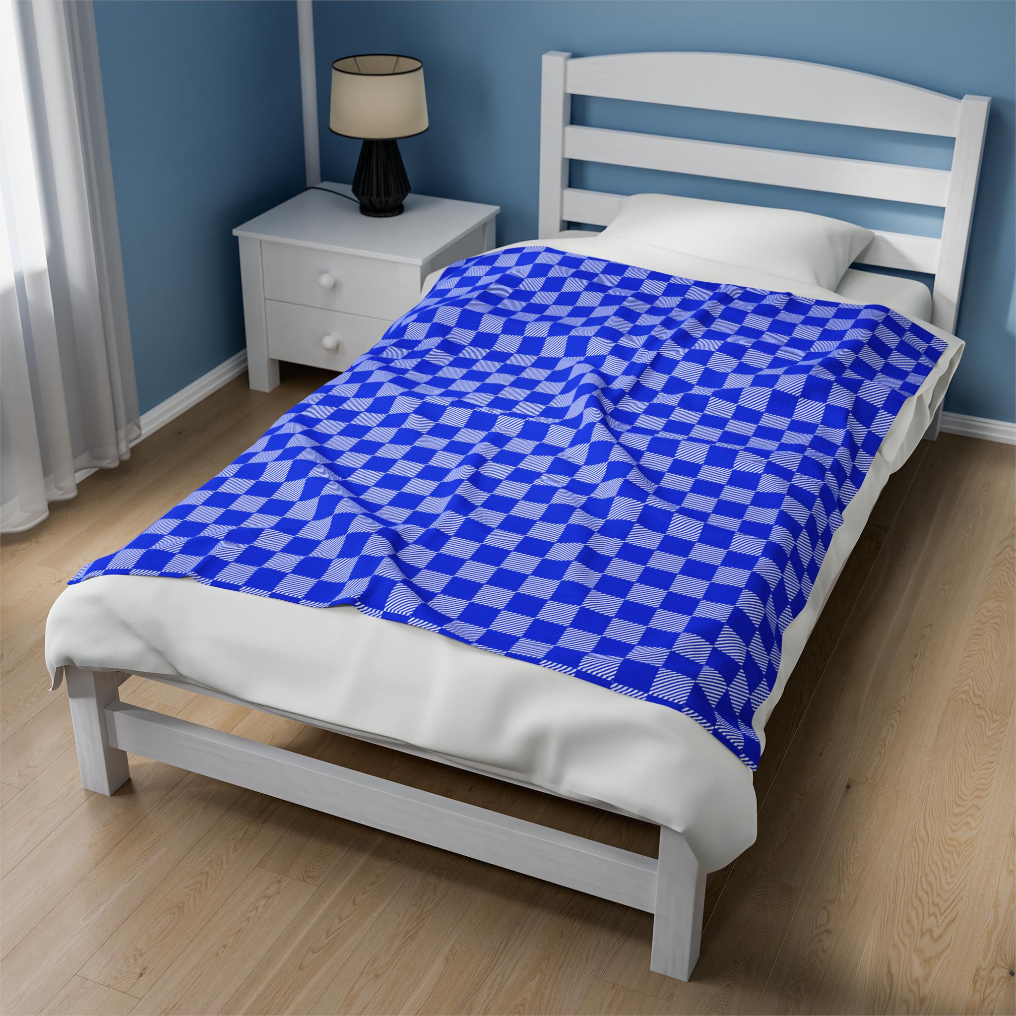 Blue Checkered Soft Blanket Gift - Etsy