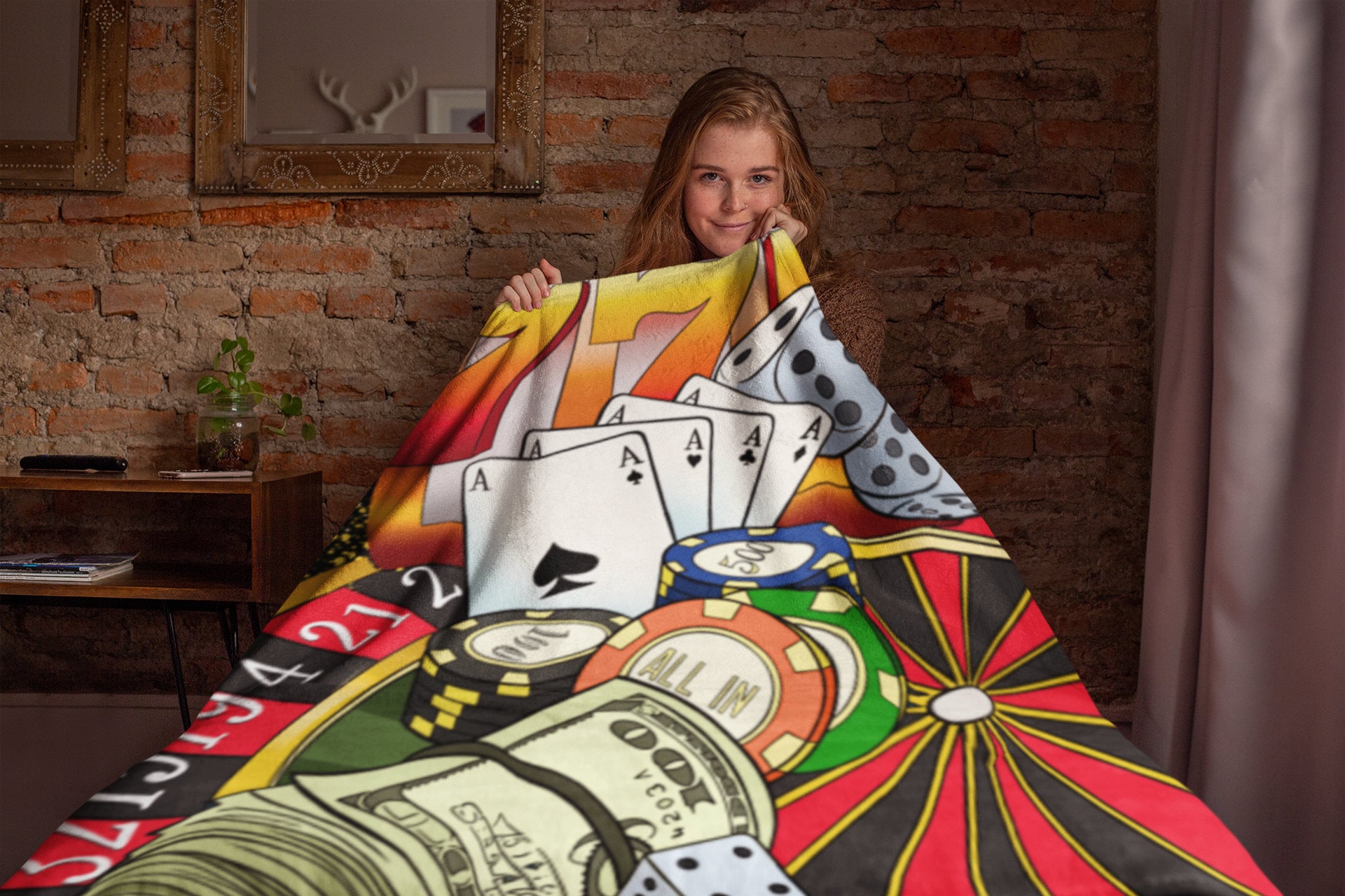 Casino Themed Soft Throw Blanket - Etsy