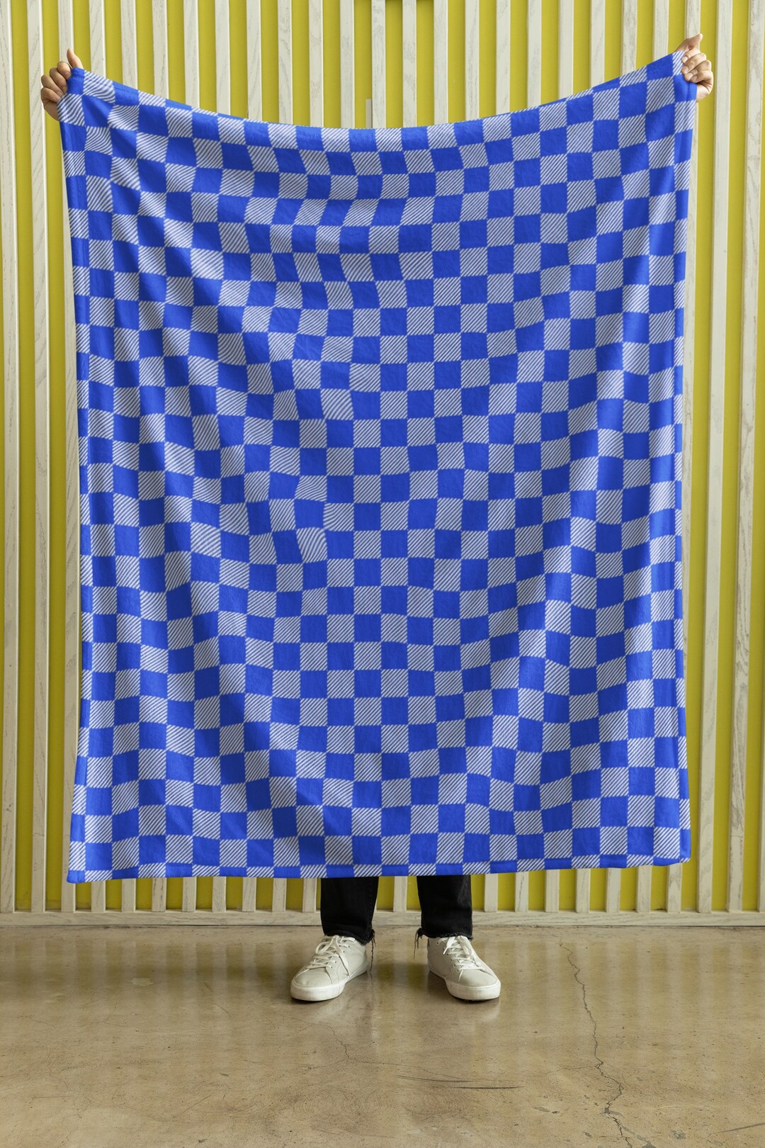 Blue Checkered Soft Blanket Gift - Etsy