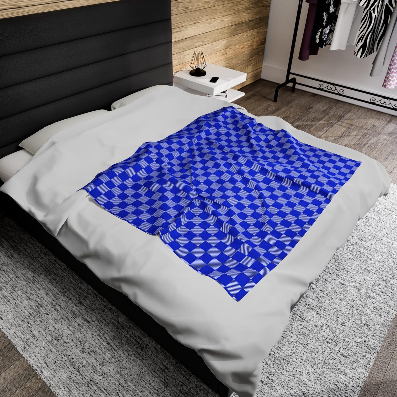 Blue Checkered Soft Blanket Gift - Etsy