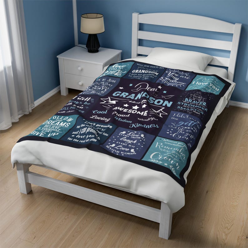 Dear Grandson Soft Blanket Throw - Etsy