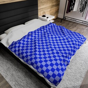 Blue Checkered Soft Blanket Gift - Etsy