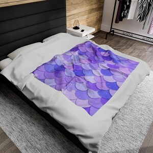 Elegant Purple Fish Scales Blanket - Etsy