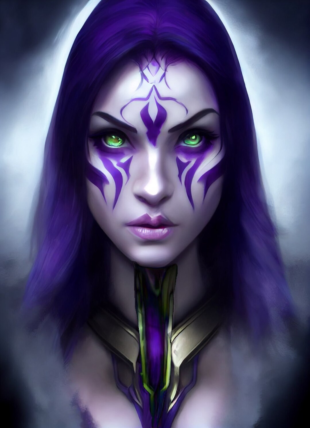 Pinted Face Witch High Quality Art Decor - Etsy