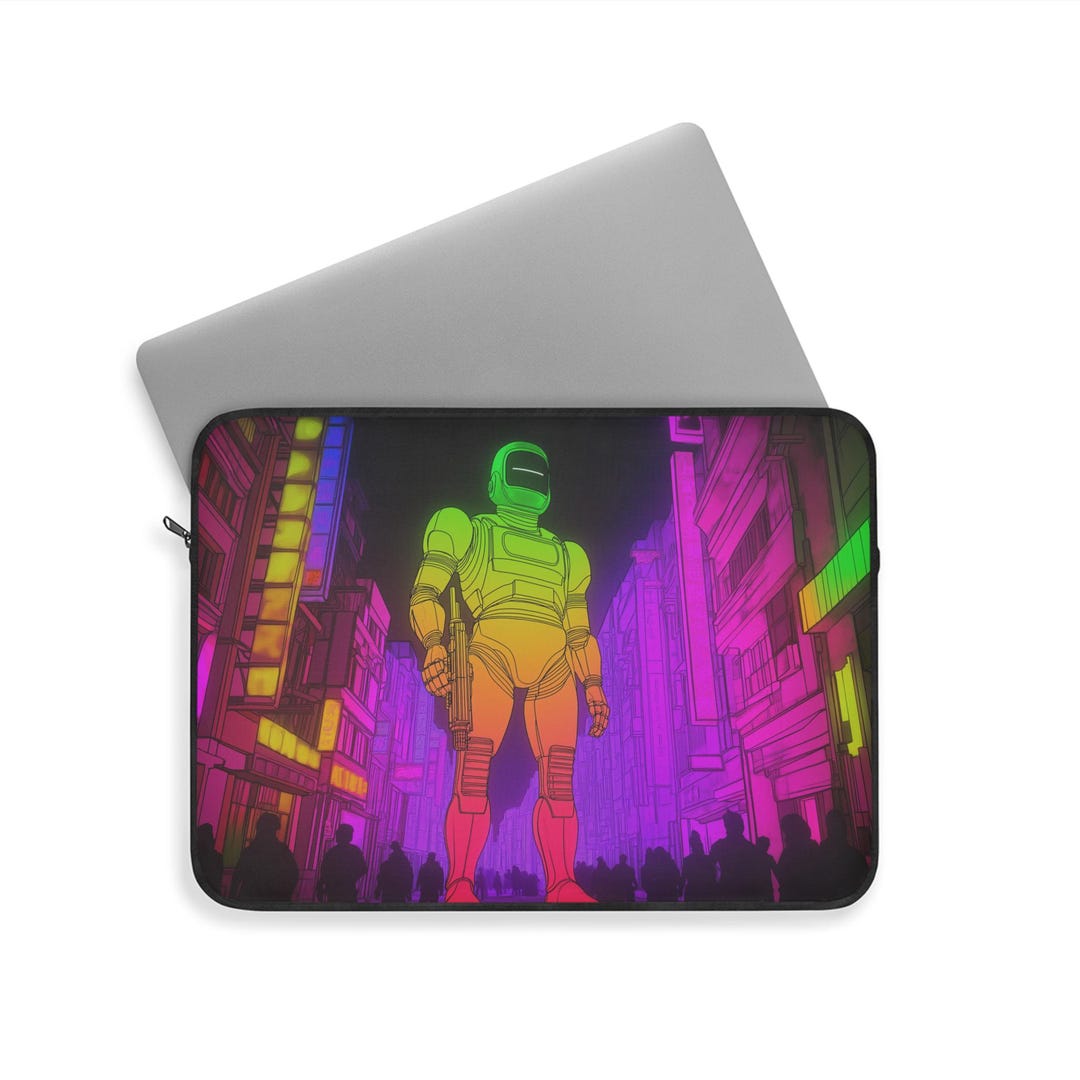 Retro Cyberpunk Robot Tablet/laptop Sleeve, 121315 Plush Padded Tech ...