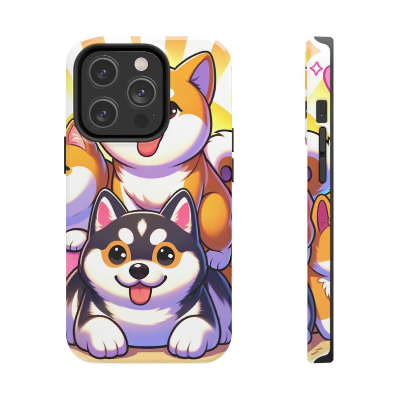 Kawaii Shiba Inu iPhone Case, Anime Style Tough Phone Case, Happy Puppy ...