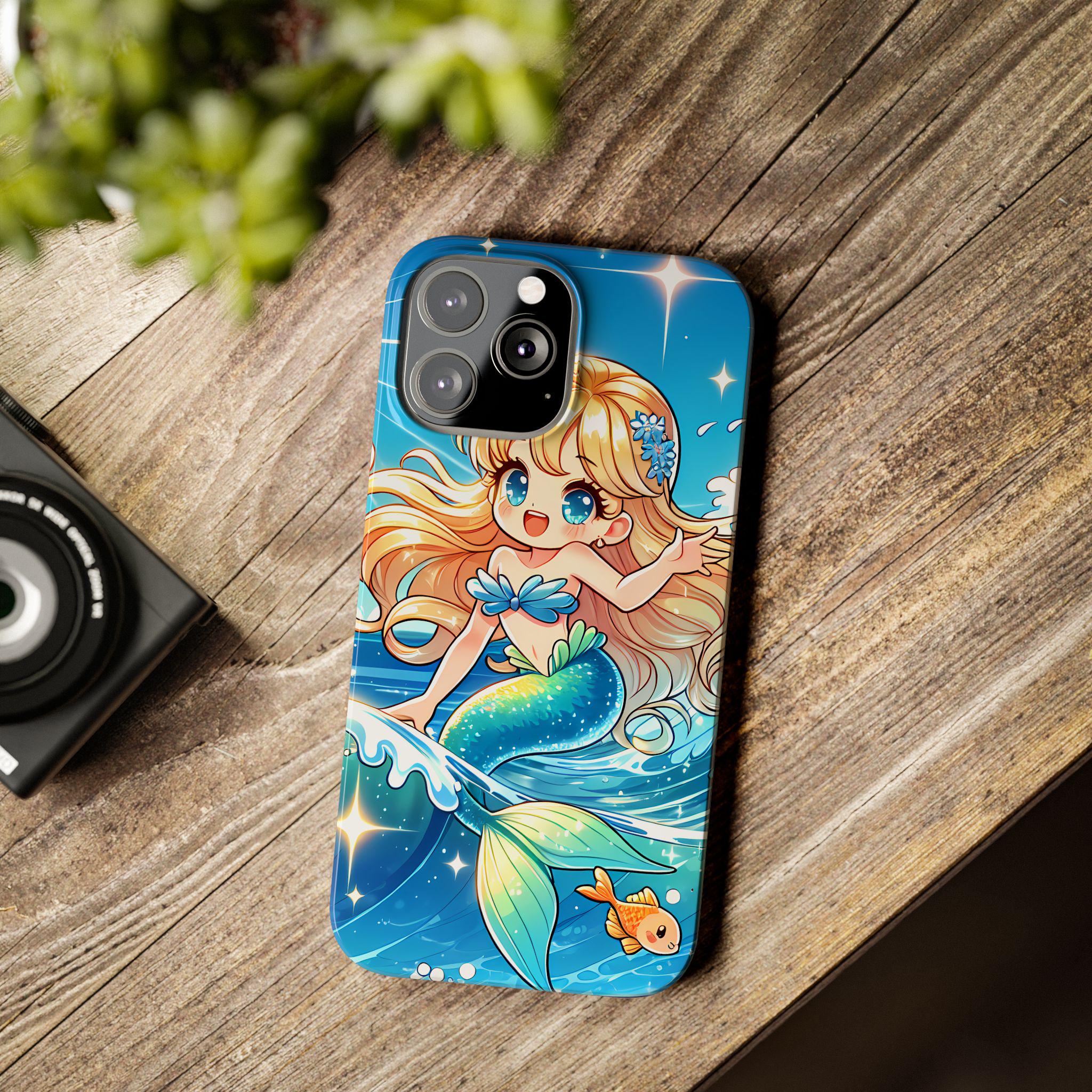 Slim Kawaii Anime Style Mermaid Phone Case, Slim Phone Case, Cute Girl ...