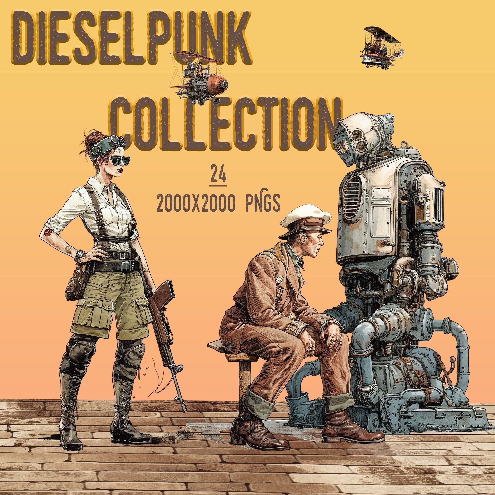 Dieselpunk Clipart Collection Clipart Steampunk Clipart Retrofuturistic ...