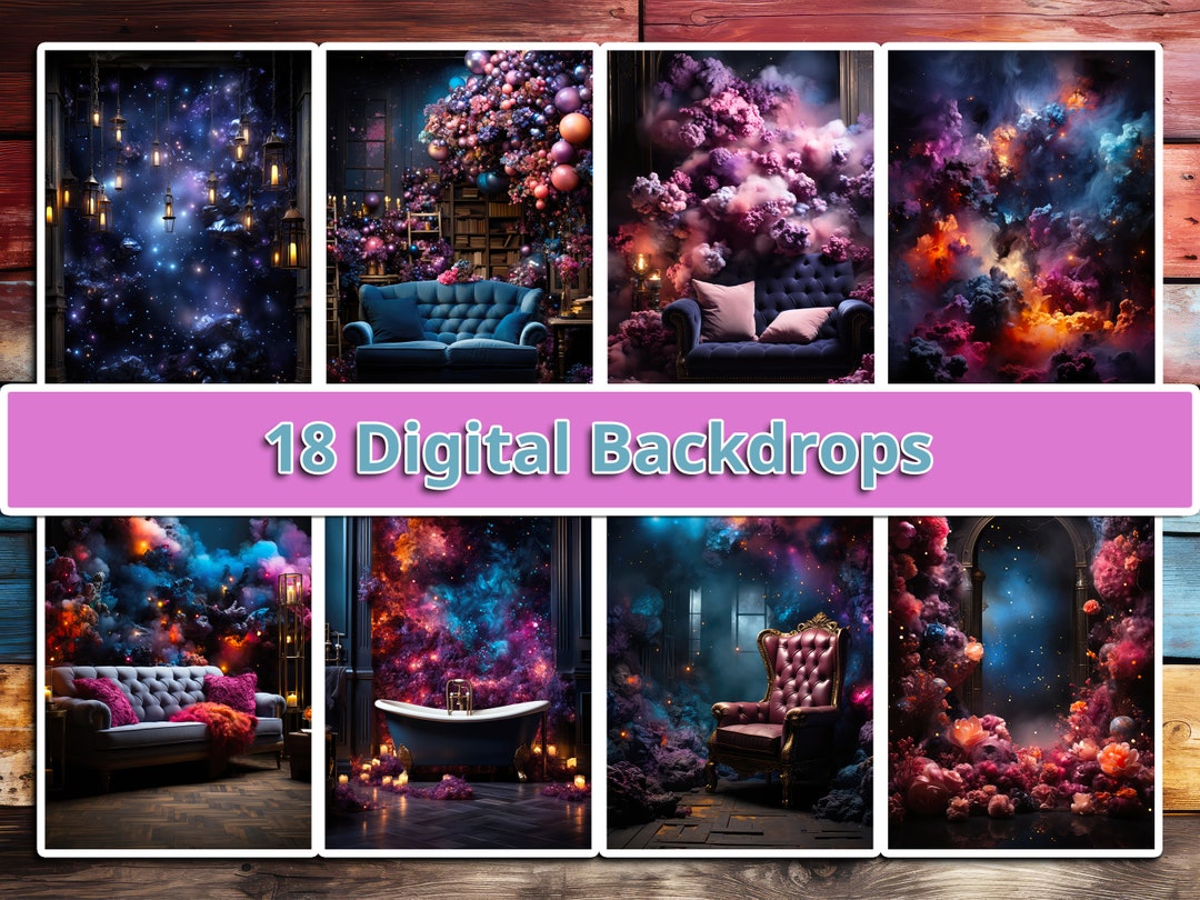 18 Galactic Radiance Digital Download Backdrops Cosmic Photography ...