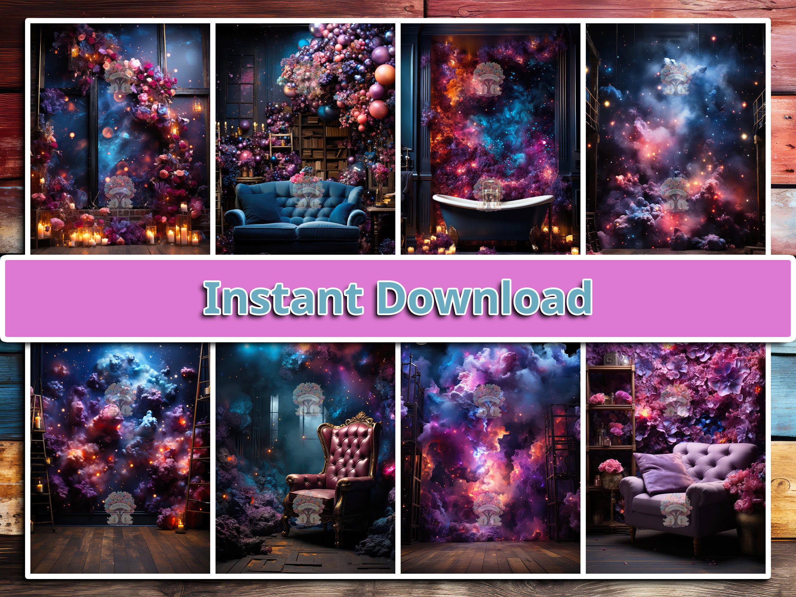 18 Galactic Radiance Digital Download Backdrops Cosmic Photography ...