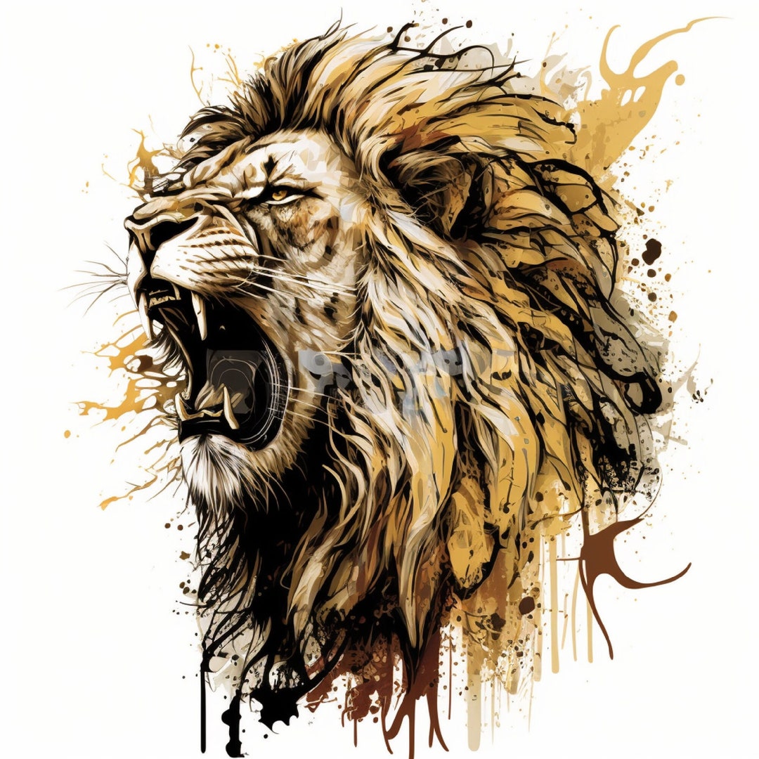 Buy Roaring Lion Clipart Realistic Design Digital Download Online in ...