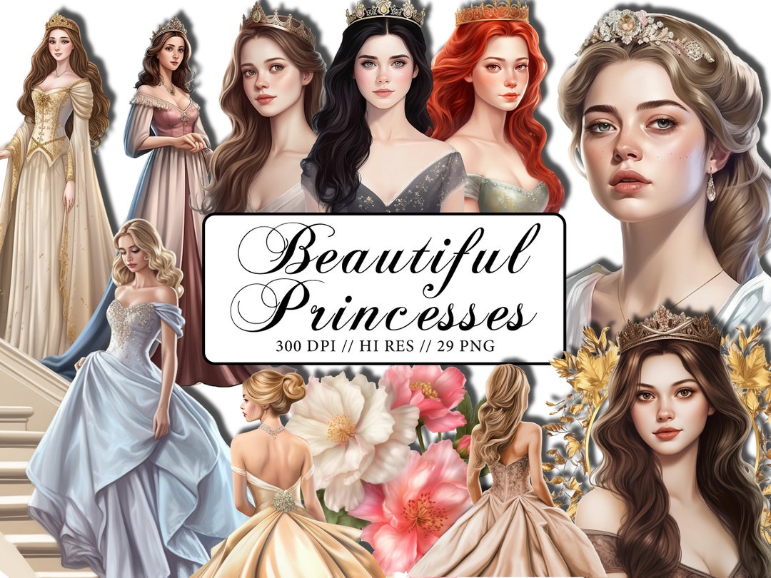 Beautiful Princesses Clipart Girl Birthday Inviations Beautiful Women ...