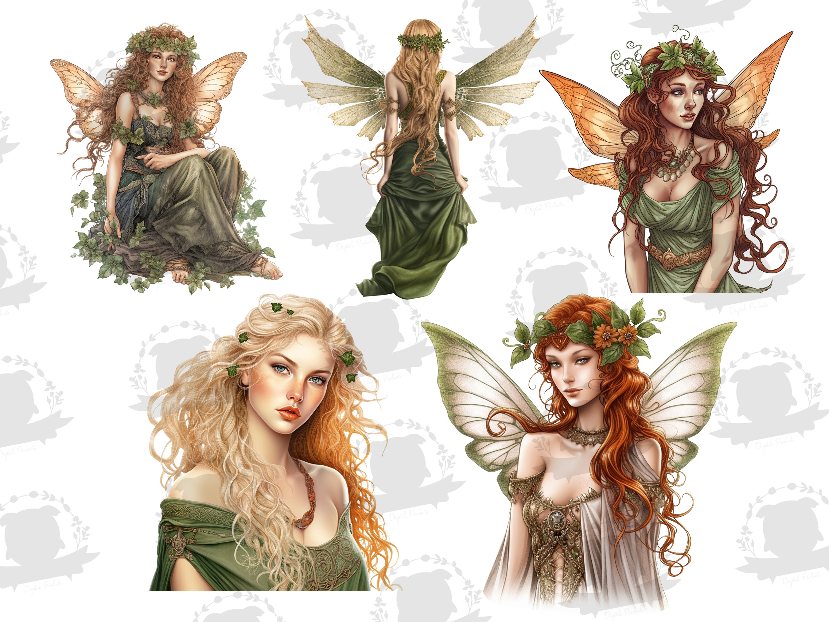 Celtic Fairies Clipart Fantasy Fairy Celtic Goddess Clipart Pagan Irish ...