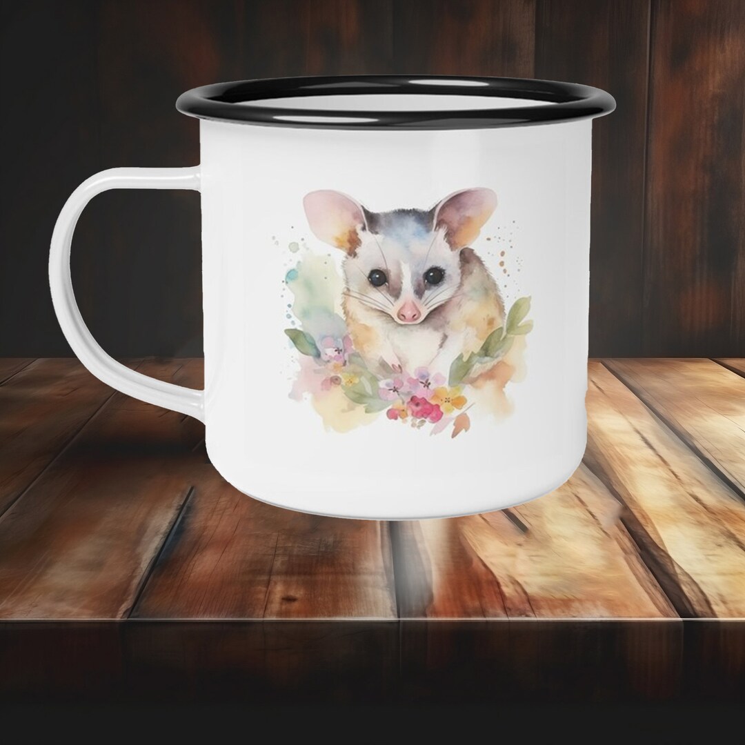 Possum Enamel Mug Cute Little Possum Enamel Camp Cup 12 Oz - Etsy